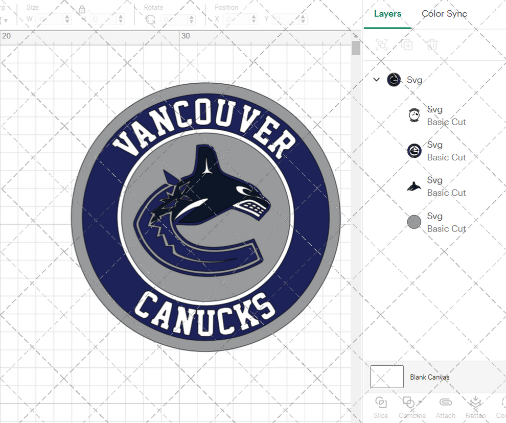 Vancouver Canucks Circle 2019 003, Svg, Dxf, Eps, Png - SvgShopArt