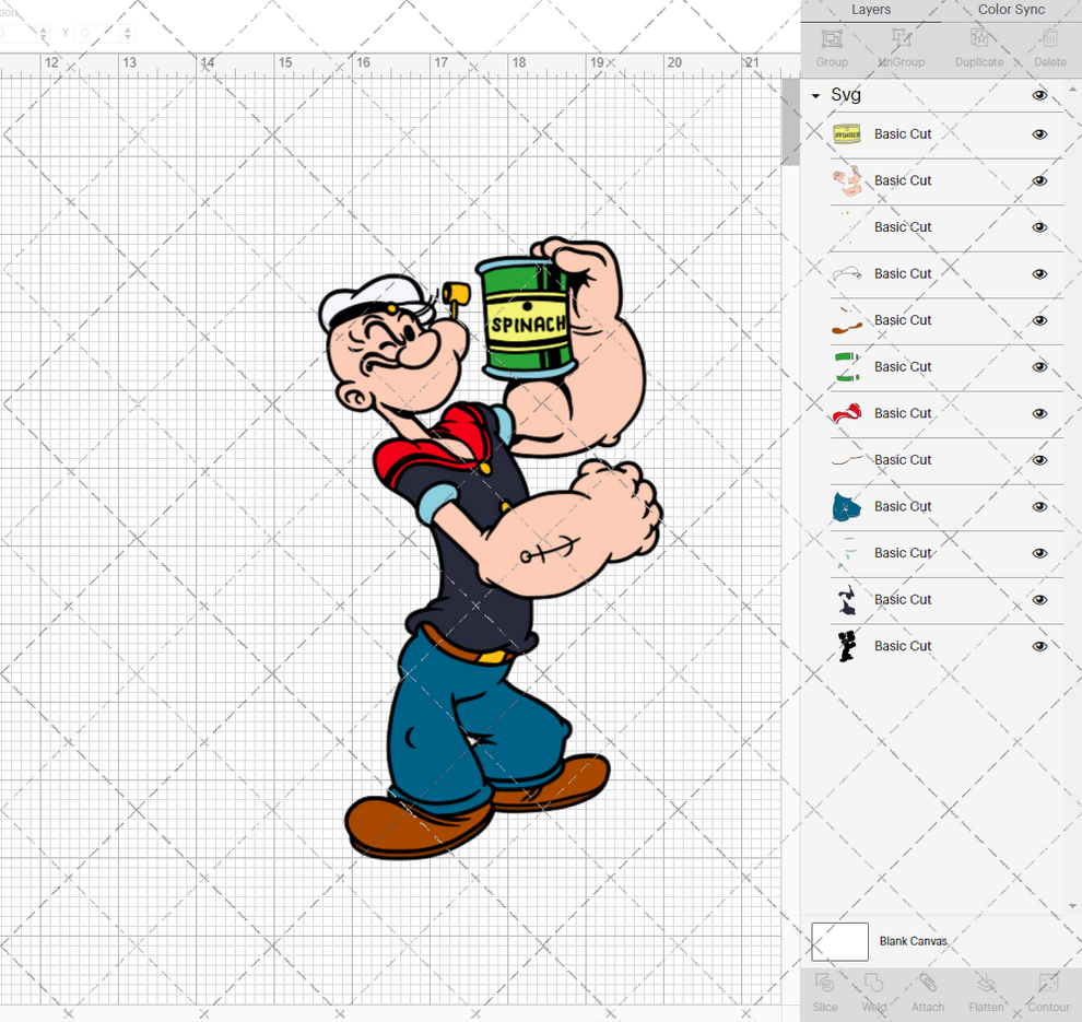 Popeye the Sailor Man 003, Svg, Dxf, Eps, Png - SvgShopArt