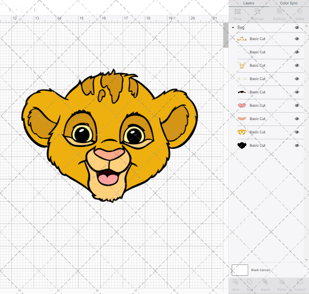 Baby Simba - The Lion King, Svg, Dxf, Eps, Png - SvgShopArt
