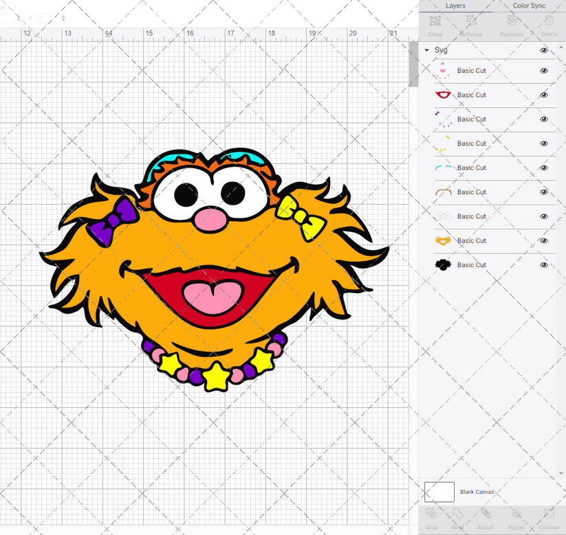 Zoe - Sesame Street, Svg, Dxf, Eps, Png - SvgShopArt