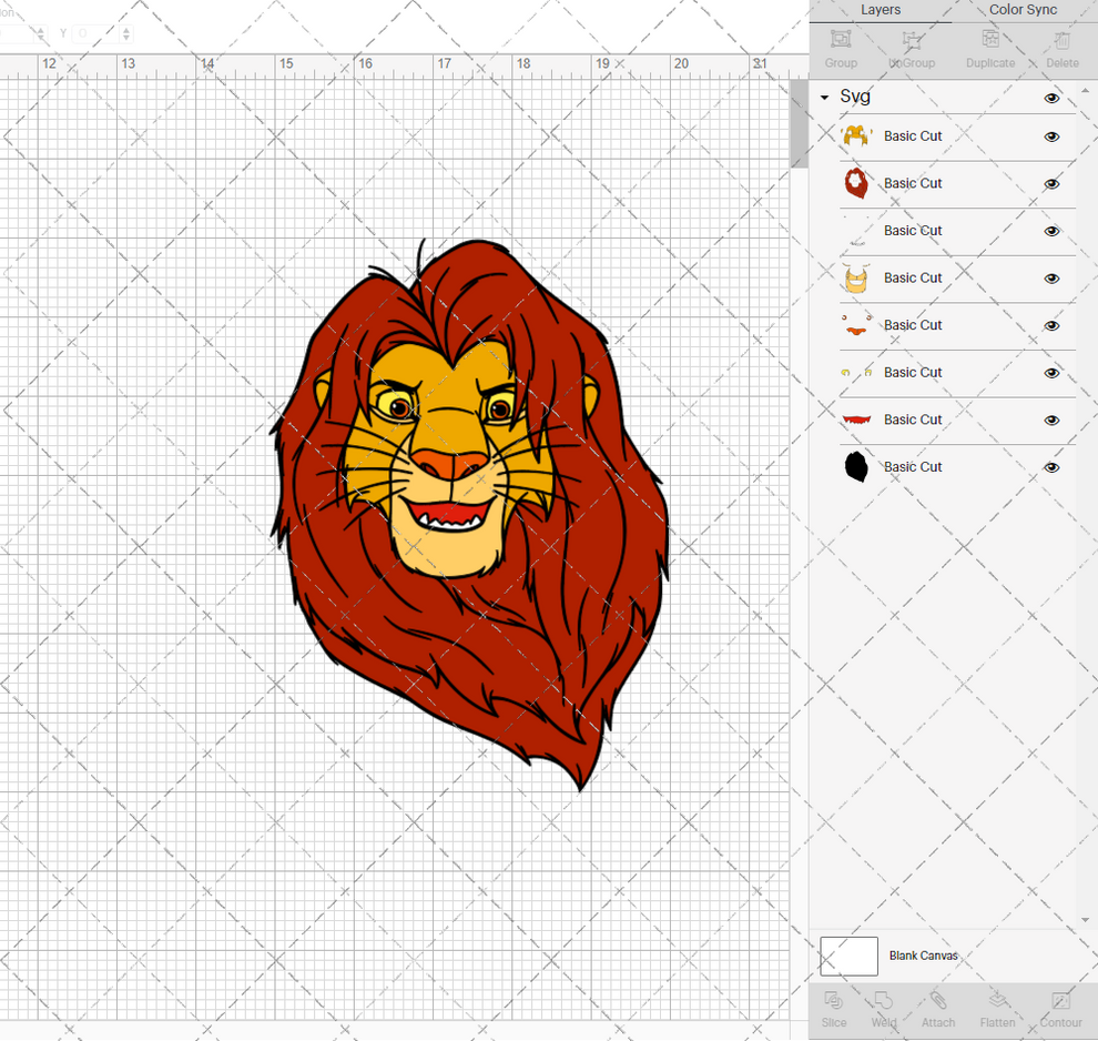 Simba - The Lion King, Svg, Dxf, Eps, Png - SvgShopArt