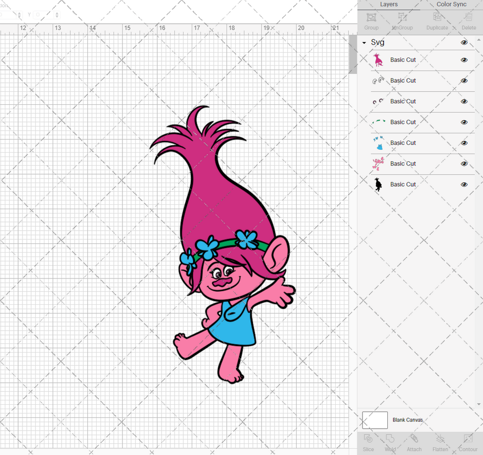 Poppy - Trolls 002, Svg, Dxf, Eps, Png - SvgShopArt