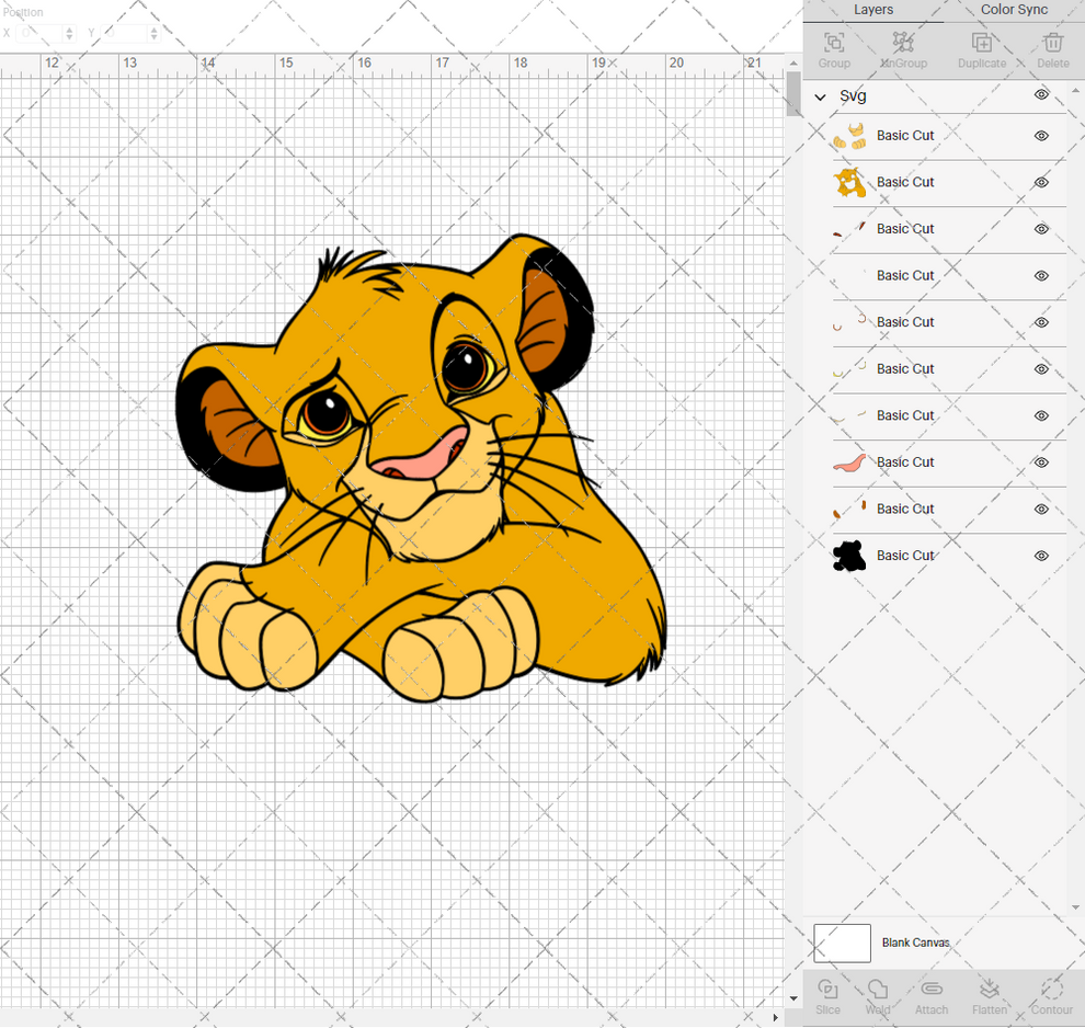 Young Simba - The Lion King 003, Svg, Dxf, Eps, Png - SvgShopArt