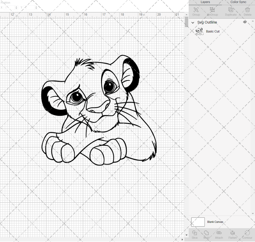 Young Simba - The Lion King 003, Svg, Dxf, Eps, Png - SvgShopArt