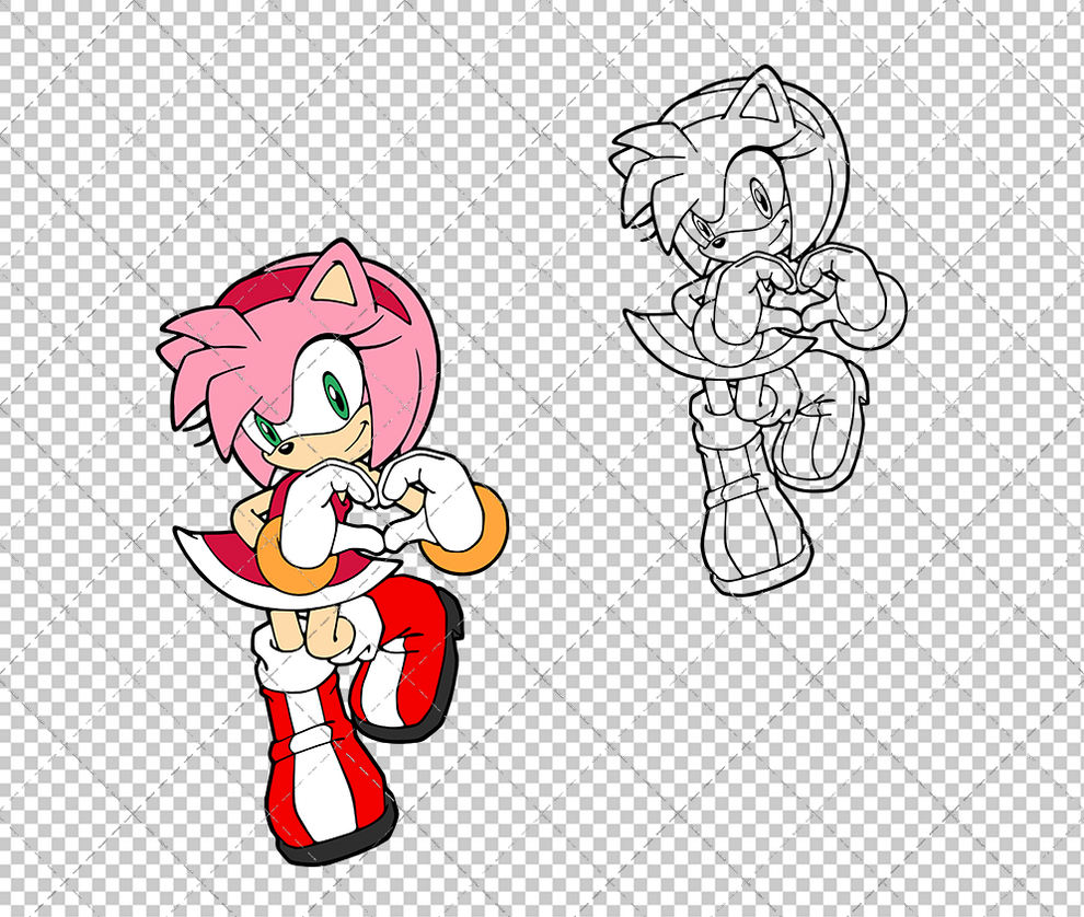 Amy Rose - Sonic the Hedgehog 004, Svg, Dxf, Eps, Png – SvgShopArt