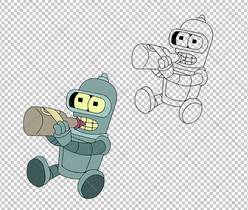 Baby Bender - Futurama, Svg, Dxf, Eps, Png - SvgShopArt