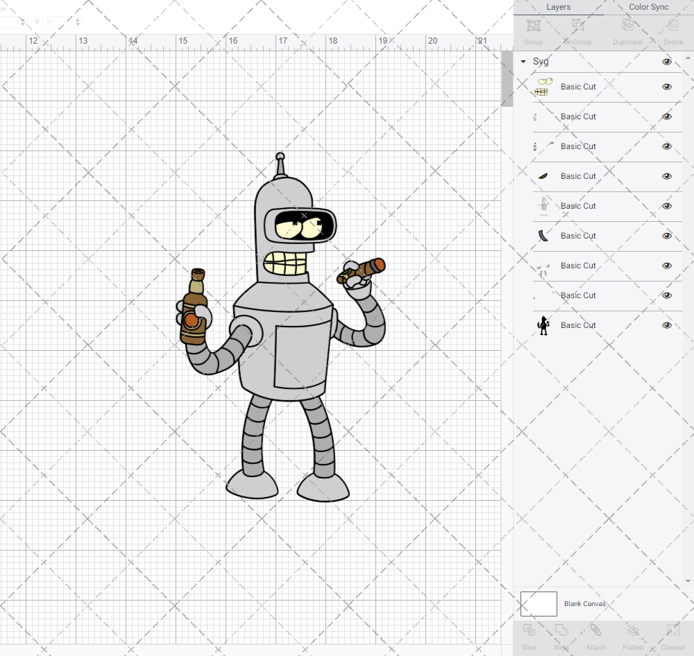 Bender - Futurama, Svg, Dxf, Eps, Png - SvgShopArt