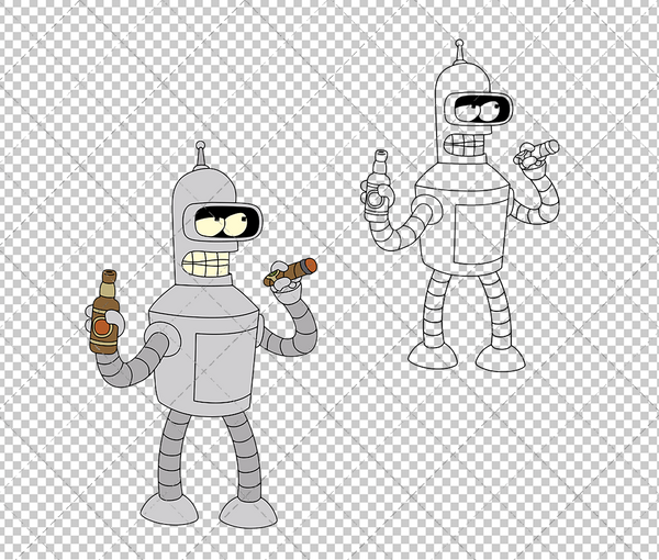 Bender - Futurama, Svg, Dxf, Eps, Png - SvgShopArt