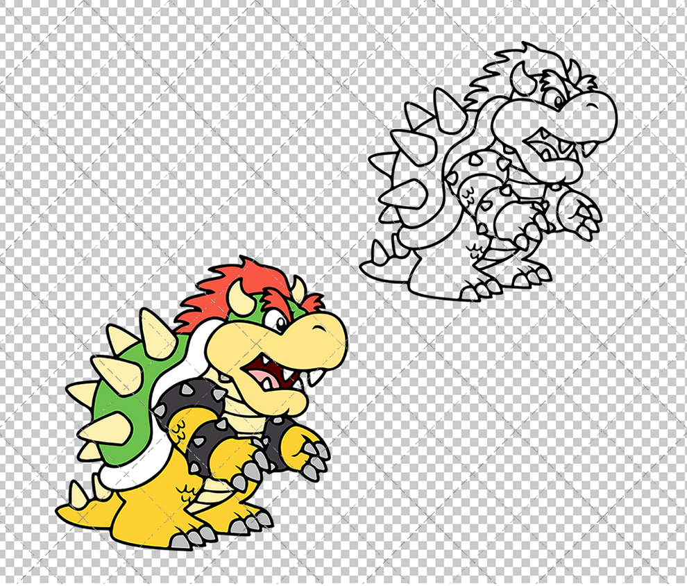Bowser - Super Mario Bros, Svg, Dxf, Eps, Png - SvgShopArt