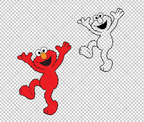 Elmo - Sesame Street, Svg, Dxf, Eps, Png - SvgShopArt