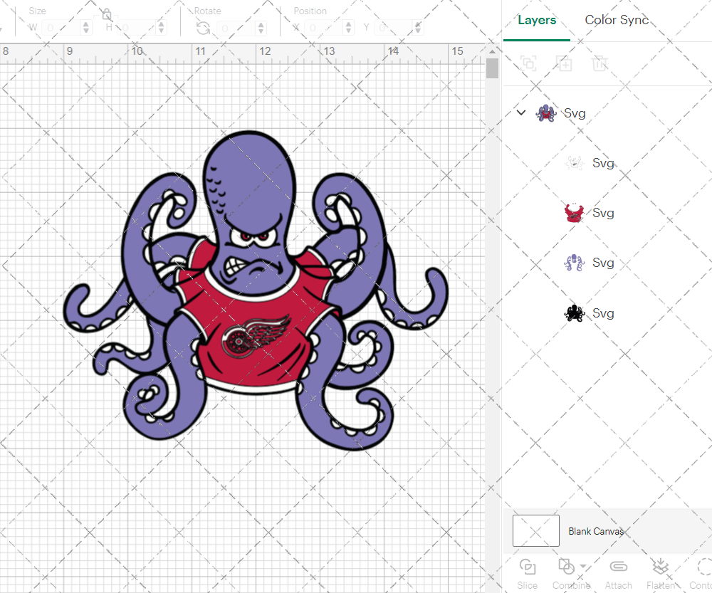 Detroit Red Wings Mascot Al the Octopus 002, Svg, Dxf, Eps, Png ...