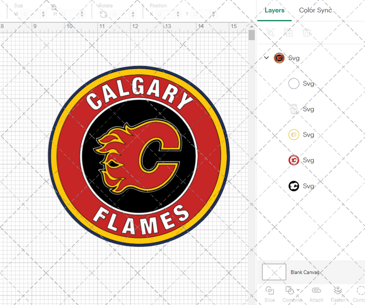 Calgary Flames Circle 1994, Svg, Dxf, Eps, Png - SvgShopArt