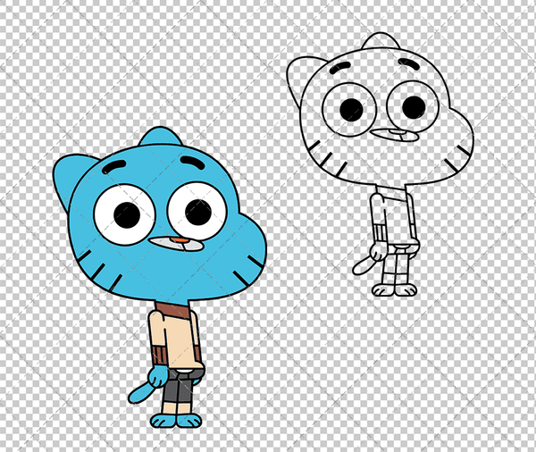 Gumball Watterson - The Amazing World of Gumball 002, Svg, Dxf, Eps ...