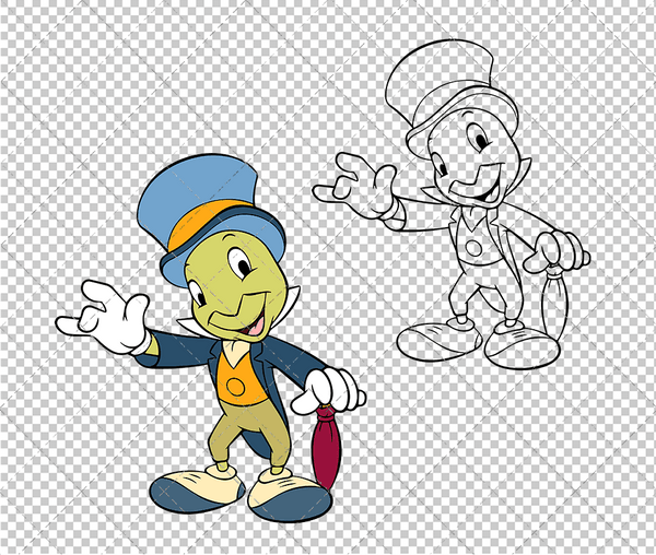 Jiminy Cricket - Pinocchio, Svg, Dxf, Eps, Png - SvgShopArt