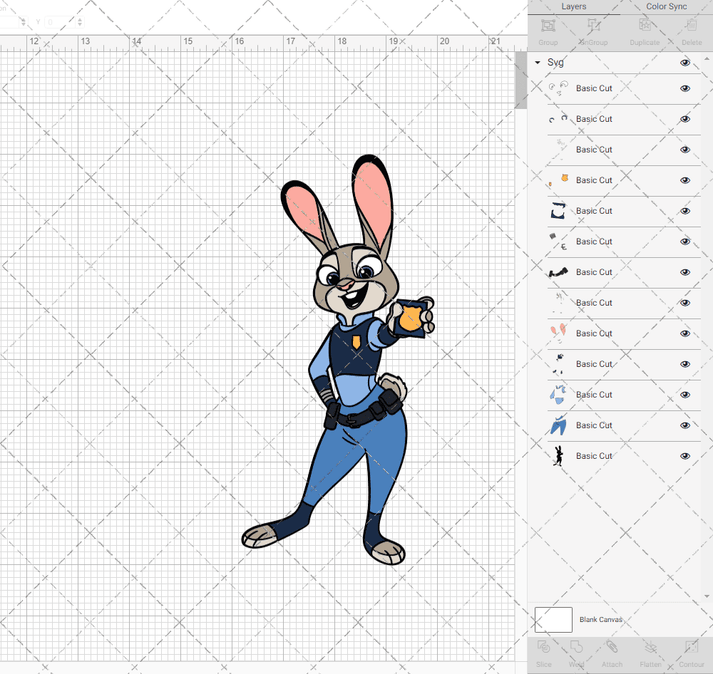 Judy Hopps - Zootopia, Svg, Dxf, Eps, Png - SvgShopArt