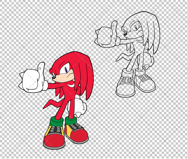 Knuckles - Sonic the Hedgehog 003, Svg, Dxf, Eps, Png - SvgShopArt