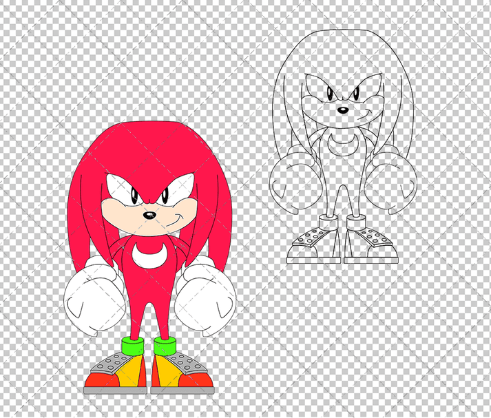 Knuckles - Sonic the Hedgehog, Svg, Dxf, Eps, Png - SvgShopArt