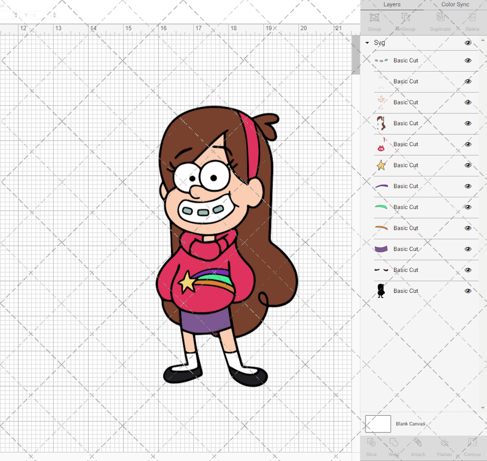 Mabel Pines - Gravity Falls, Svg, Dxf, Eps, Png - SvgShopArt