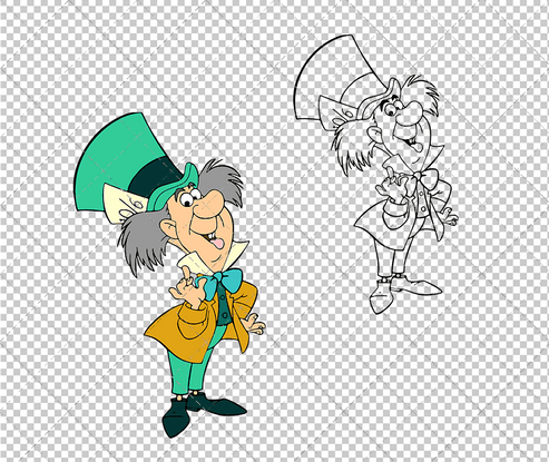 Mad Hatter - Alice in Wonderland, Svg, Dxf, Eps, Png - SvgShopArt