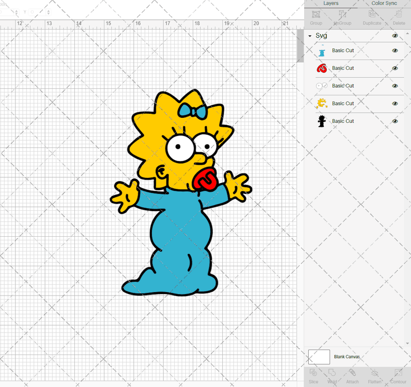 Maggie Simpson - The Simpsons, Svg, Dxf, Eps, Png - SvgShopArt