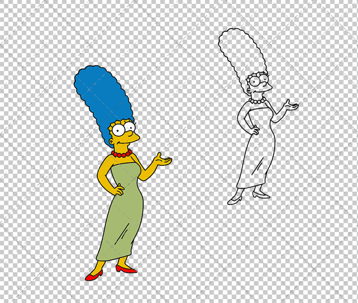 Marge Simpson - The Simpsons, Svg, Dxf, Eps, Png - SvgShopArt