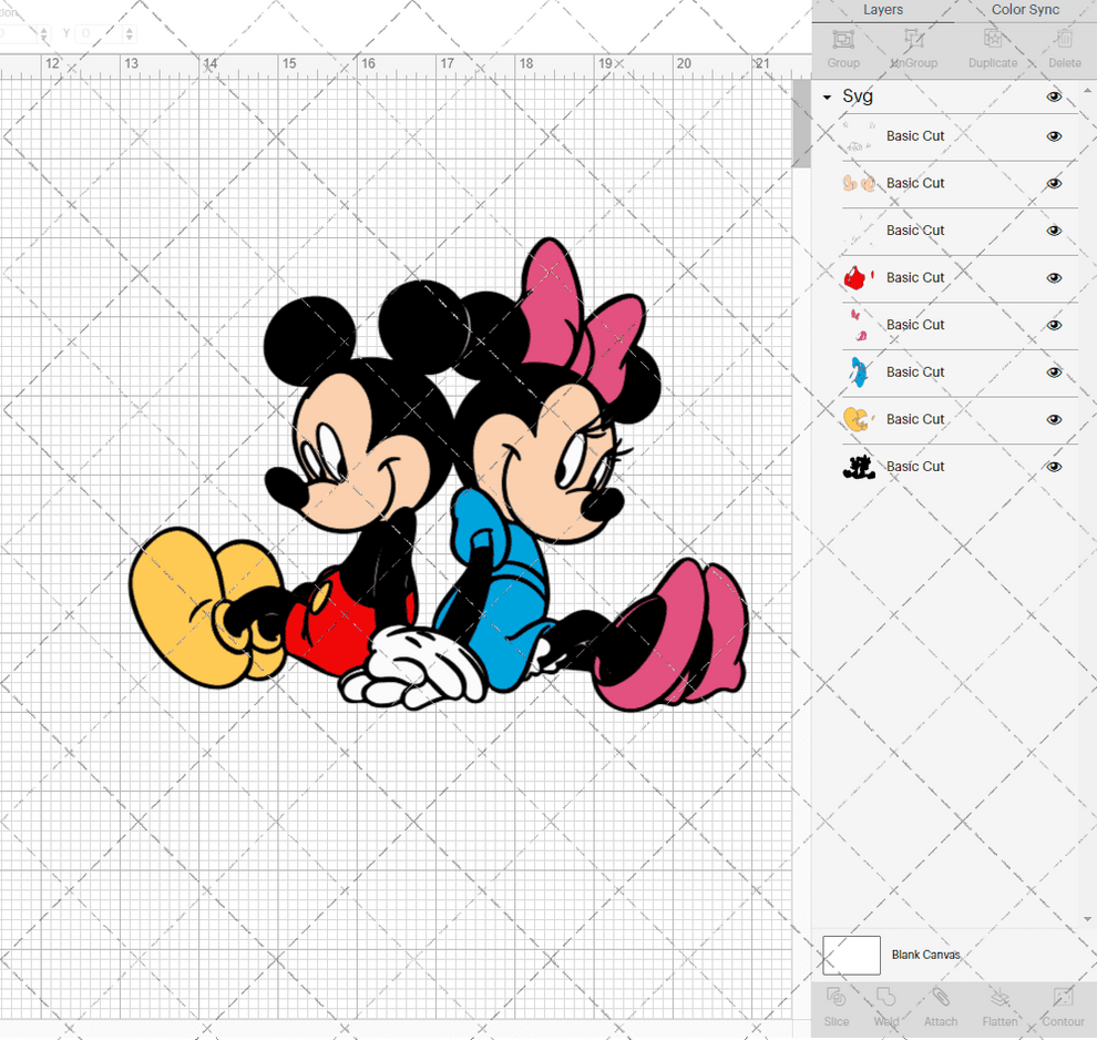 Mickey Mouse and Minnie Mouse, Svg, Dxf, Eps, Png - SvgShopArt