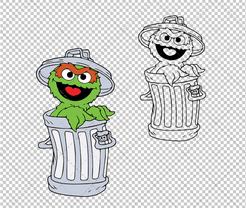 Oscar the Grouch - Sesame Street 002, Svg, Dxf, Eps, Png - SvgShopArt