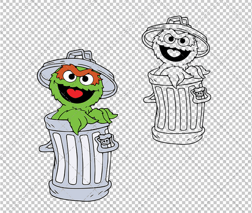 Oscar the Grouch - Sesame Street 002, Svg, Dxf, Eps, Png - SvgShopArt