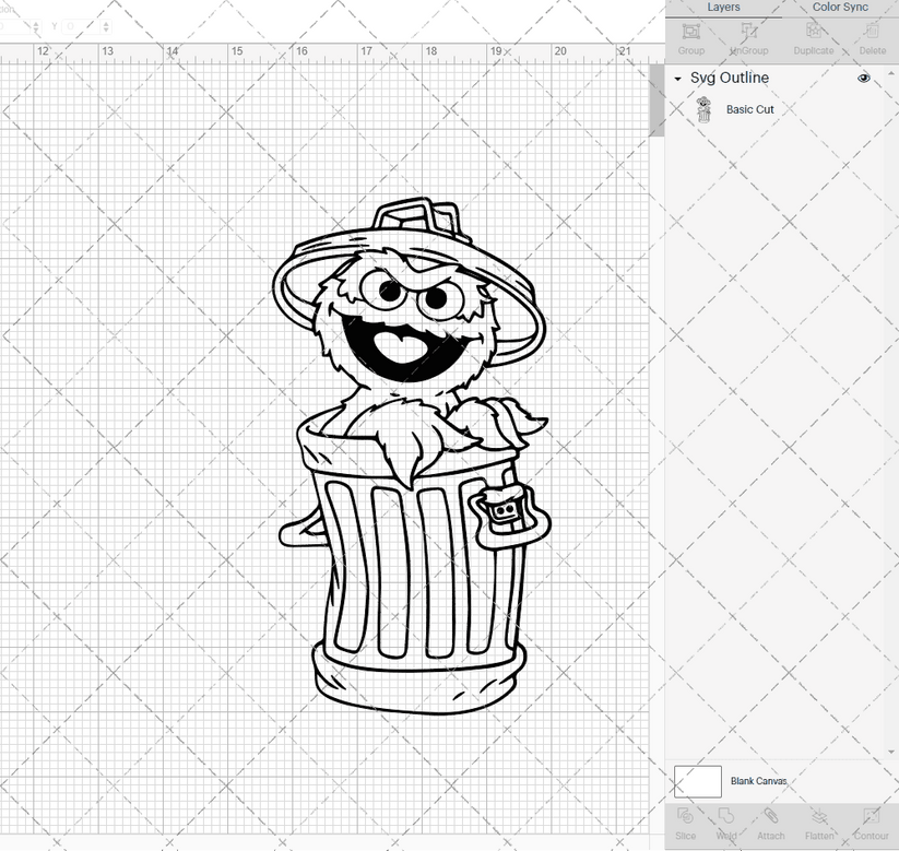 Oscar the Grouch - Sesame Street 002, Svg, Dxf, Eps, Png - SvgShopArt