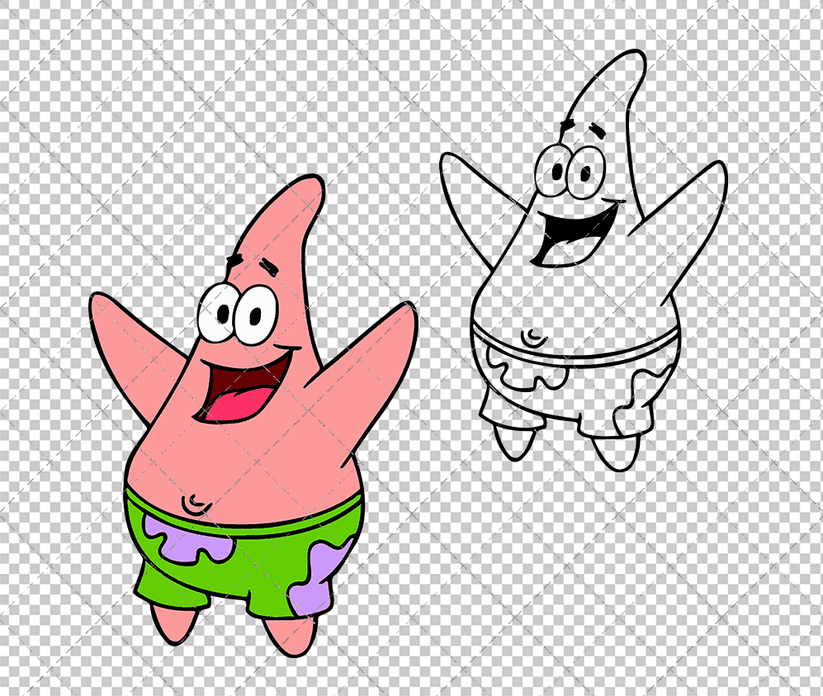 Patrick Star - SpongeBob SquarePants, Svg, Dxf, Eps, Png - SvgShopArt