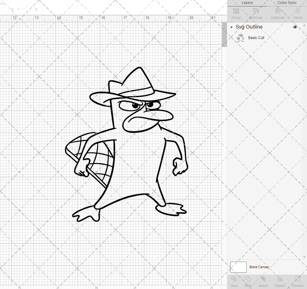 Perry the Platypus - Phineas and Ferb 002, Svg, Dxf, Eps, Png - SvgShopArt