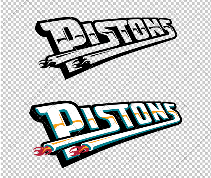 Detroit Pistons Alternate 1996 004, Svg, Dxf, Eps, Png - SvgShopArt