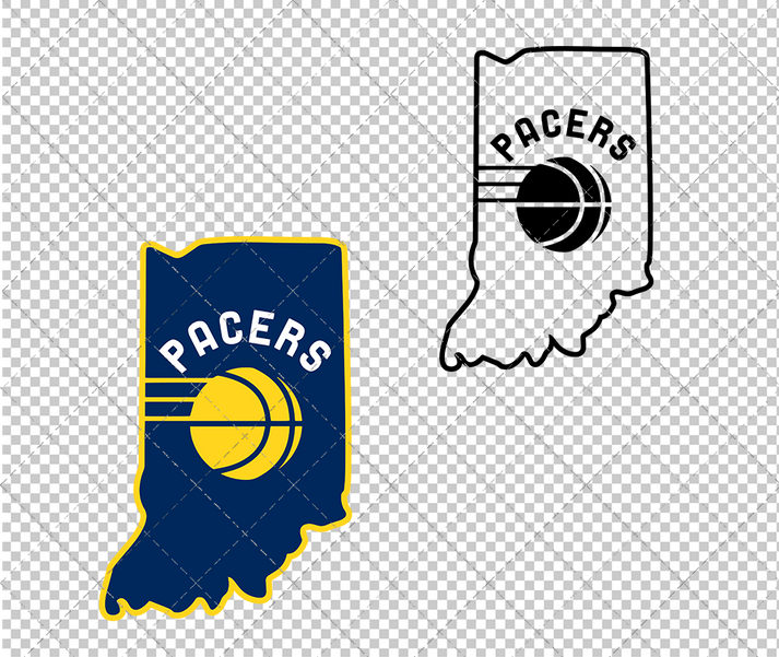 Indiana Pacers Concept 1990, Svg, Dxf, Eps, Png - SvgShopArt