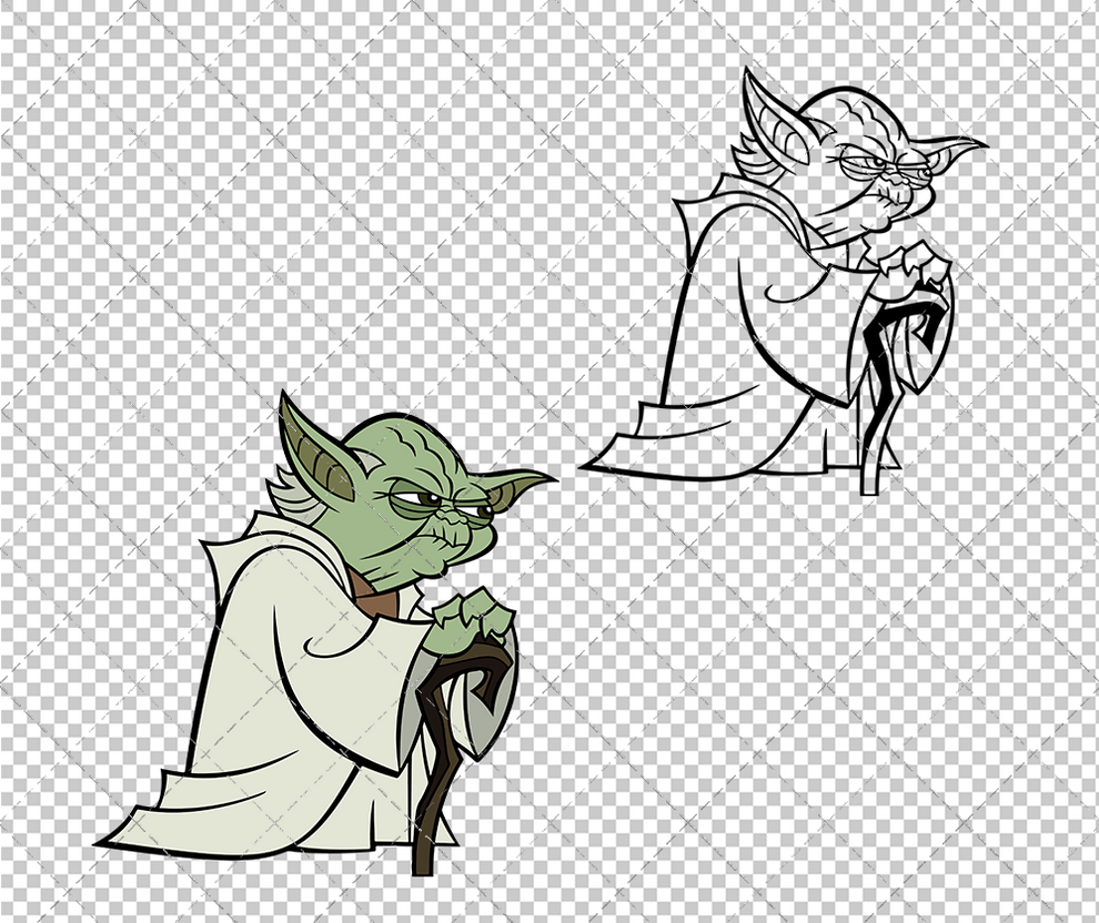 Yoda - Star Wars, Svg, Dxf, Eps, Png - SvgShopArt